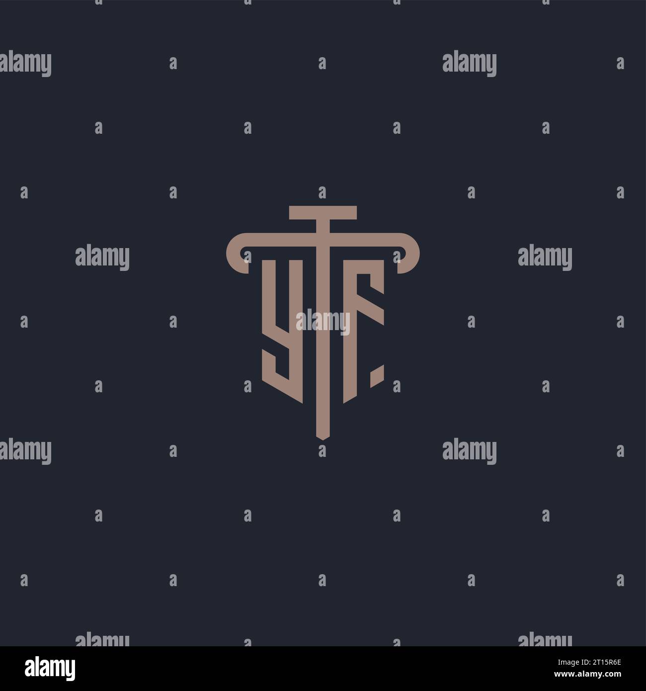 YF initial logo monogram with pillar icon design vector Stock Vector ...