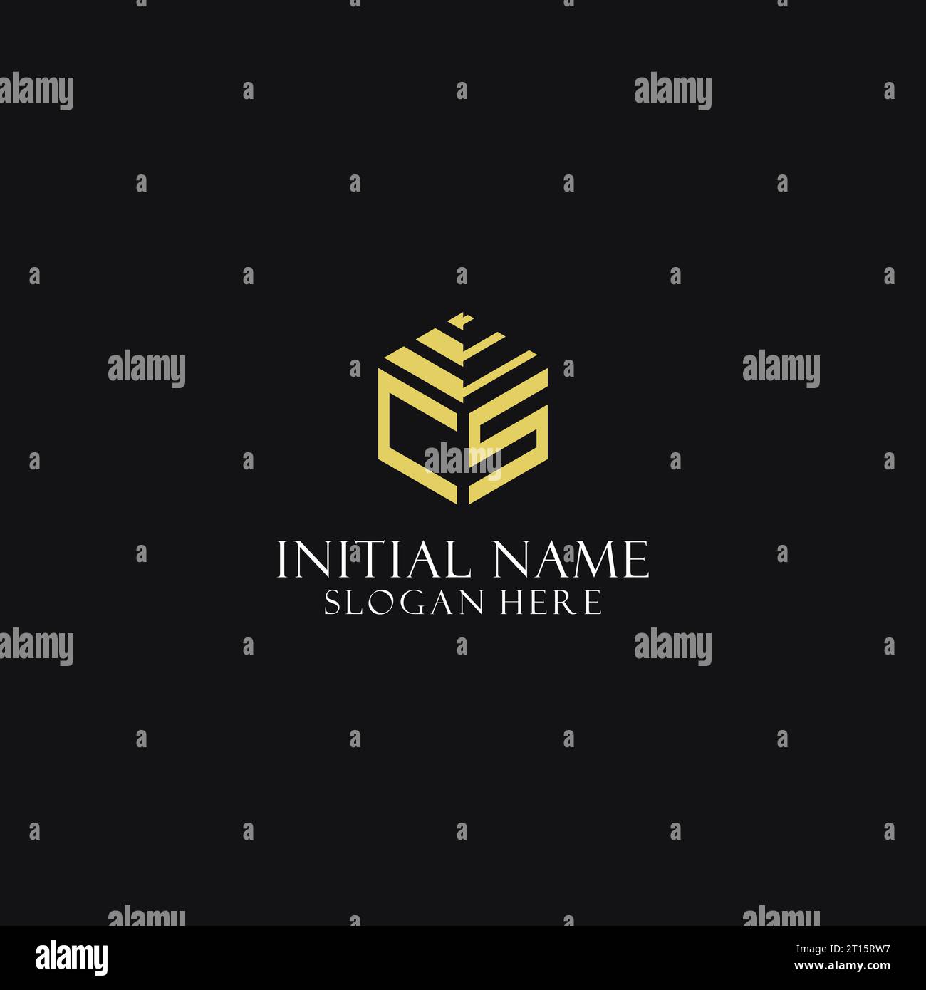 CS initial monogram with hexagon shape logo, creative geometric logo ...