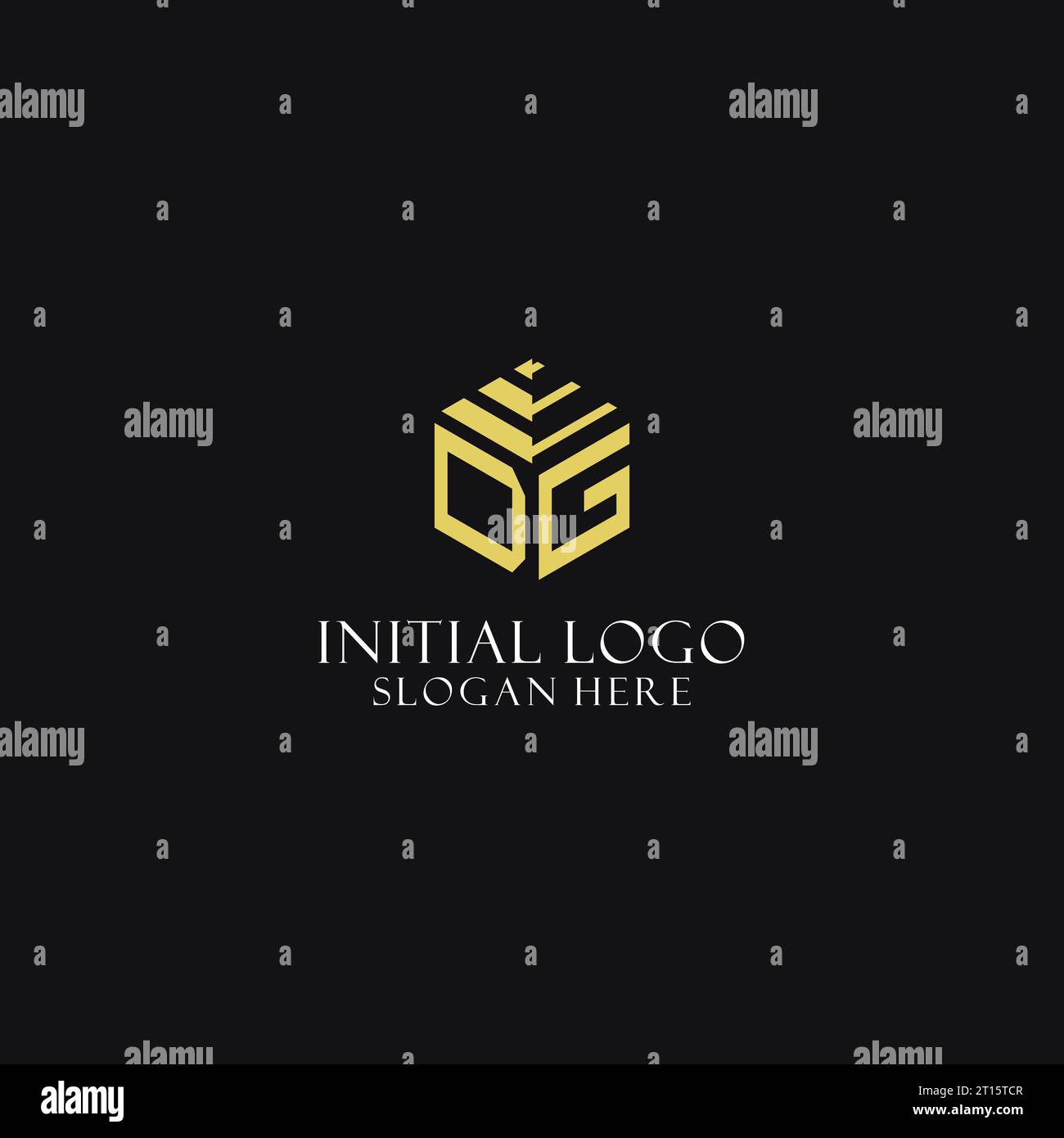 DG initial monogram with hexagon shape logo, creative geometric logo ...