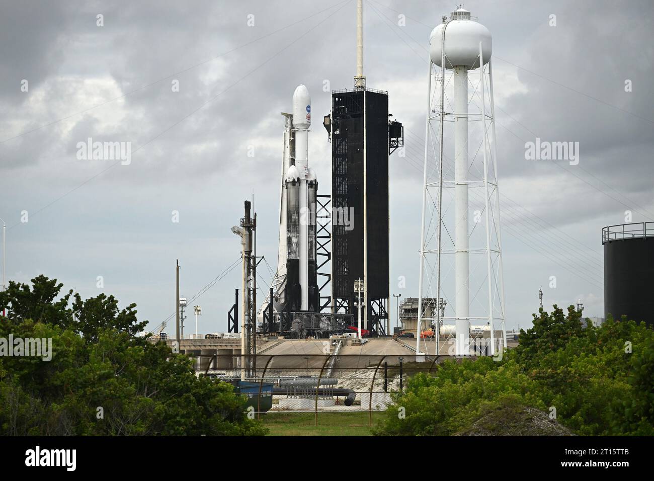 The SpaceX Falcon Heavy rocket is prepared to launch NASA's PSYCHE ...