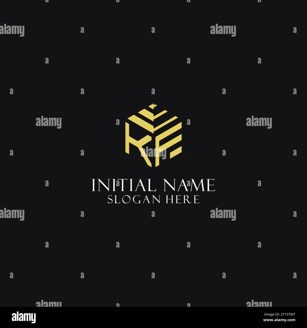 KF initial monogram with hexagon shape logo, creative geometric logo design inspiration Stock ...