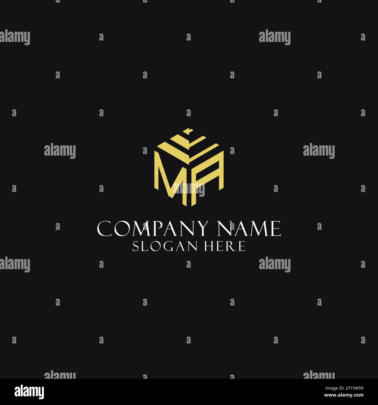MA initial monogram with hexagon shape logo, creative geometric logo ...