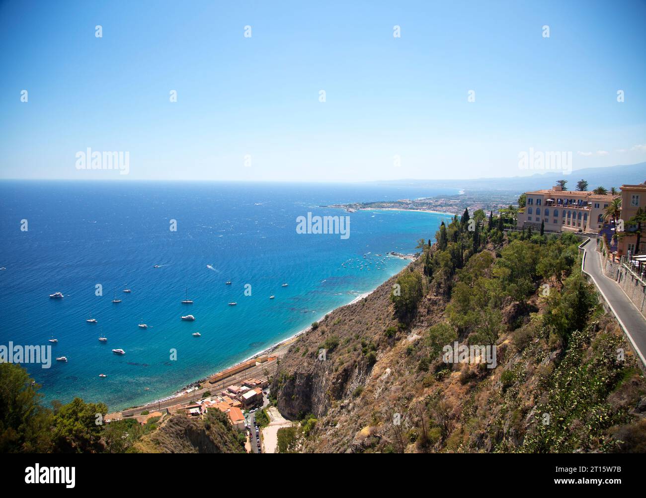 Taormina (Sicily) sea landscape seen from above Stock Photo - Alamy