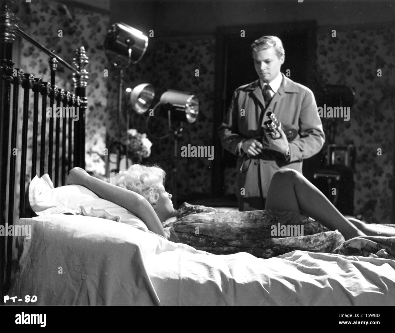 PAMELA GREEN and CARL BOEHM in a scene from PEEPING TOM 1960 Director ...