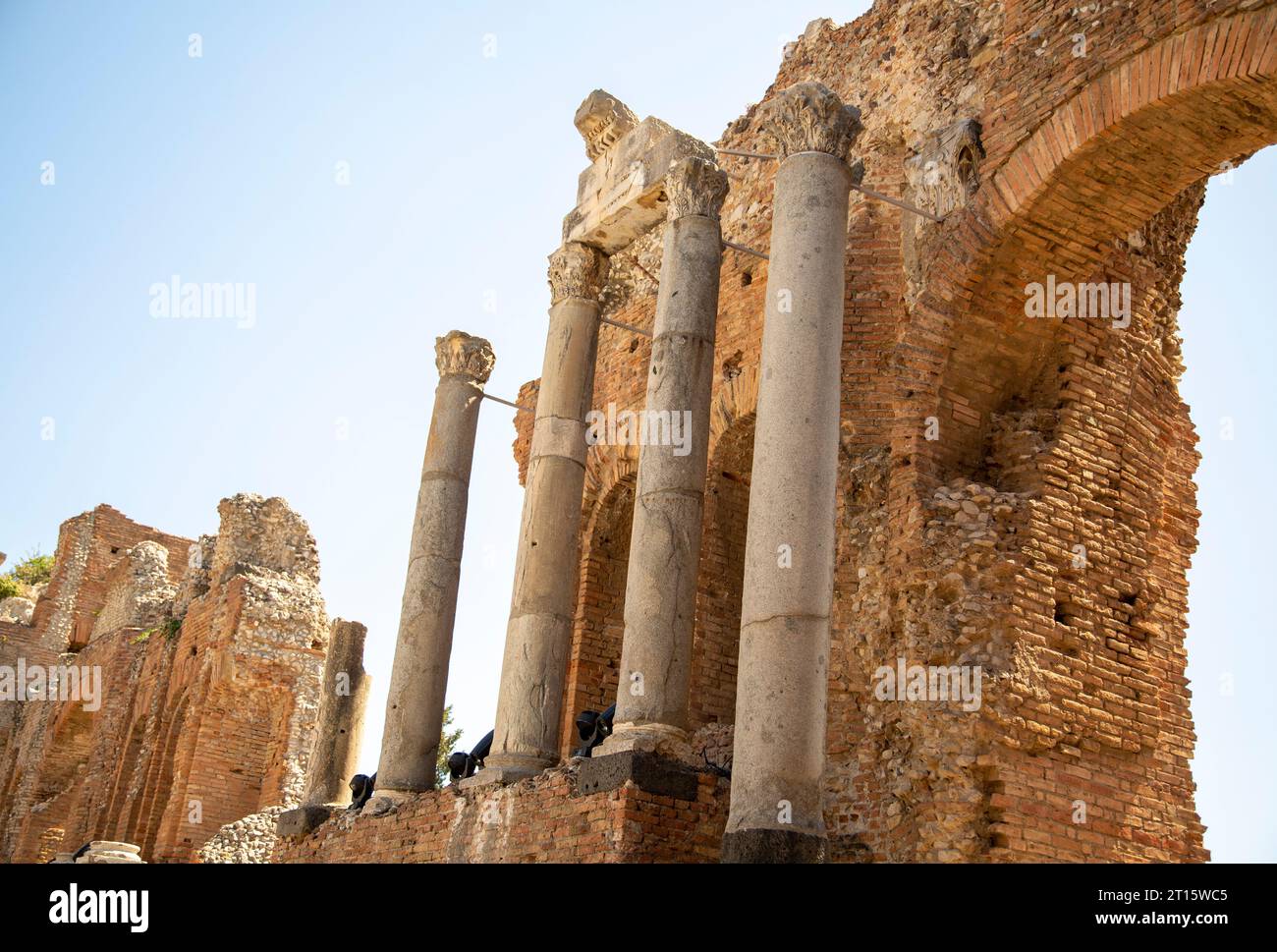 Taormina Greek Theater: ruins of old wonderful building in Sicilian ...