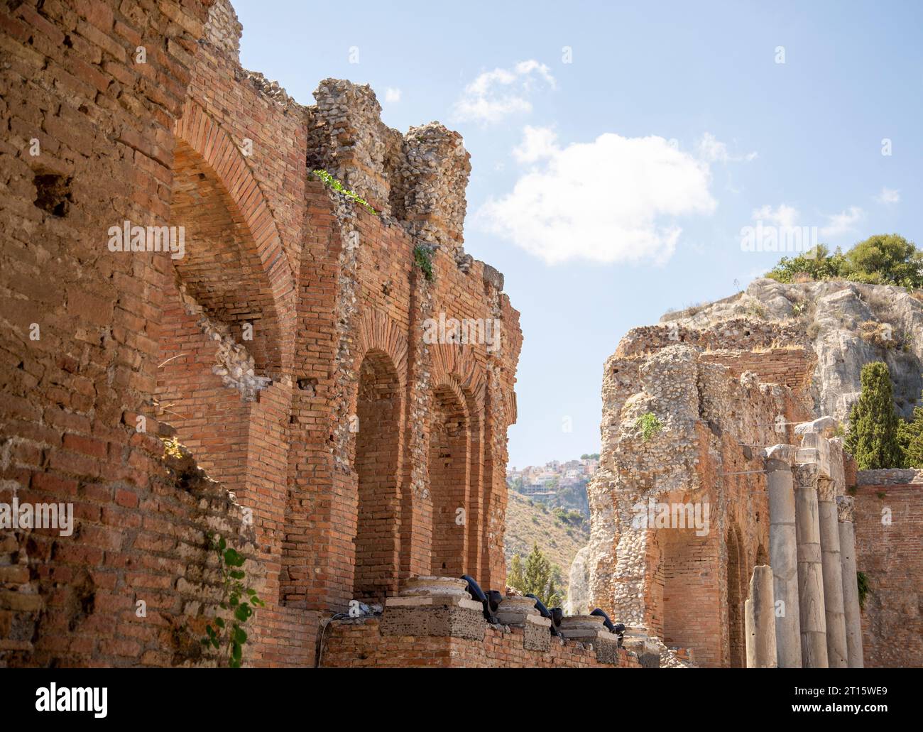 Taormina Greek Theater: ruins of old wonderful building in Sicilian ...