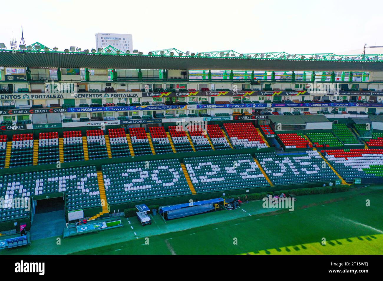 León stadium, Club León soccer stadium, aerial view of the city of León ...