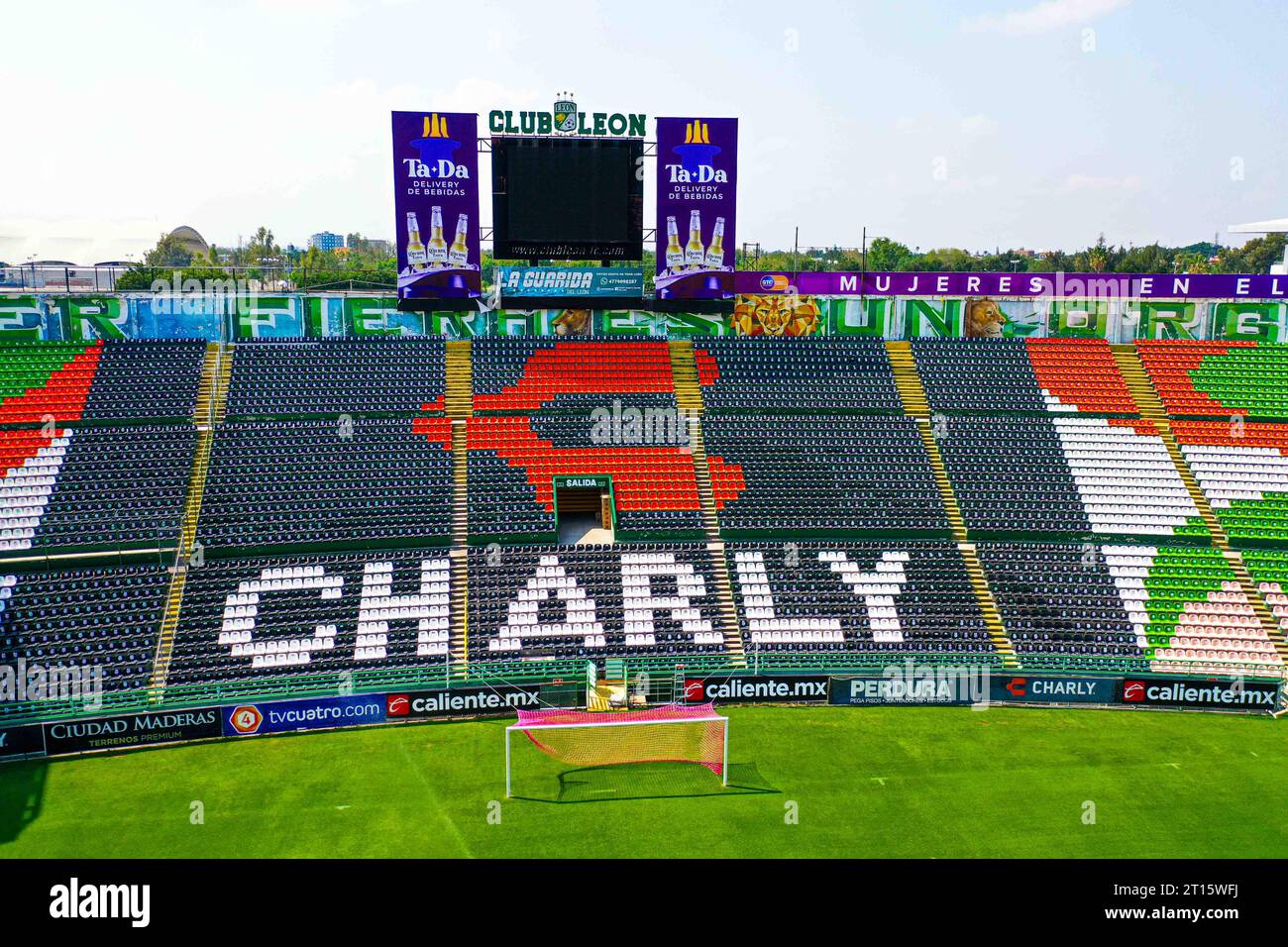 León stadium, Club León soccer stadium, aerial view of the city of León ...