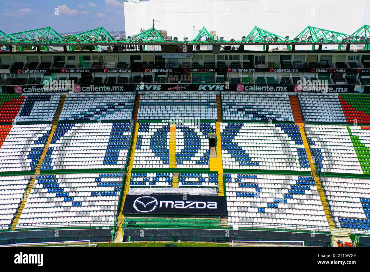 León stadium, Club León soccer stadium, aerial view of the city of León ...