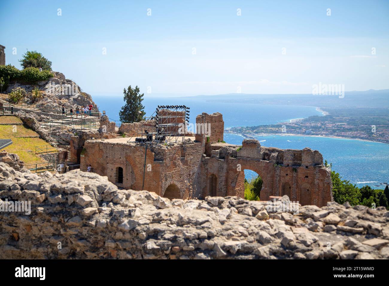 Taormina Greek Theater: ruins of old wonderful building in Sicilian ...