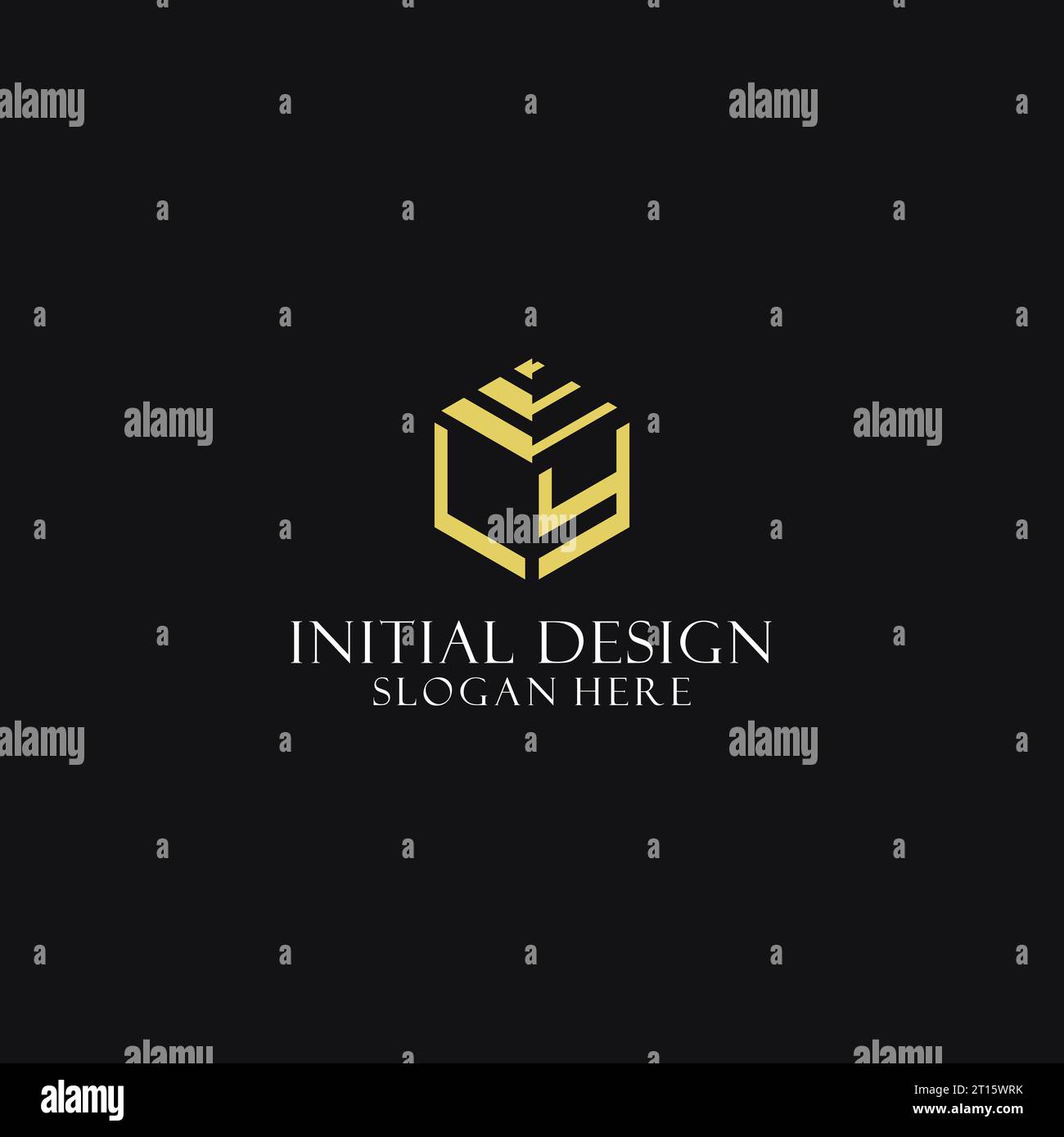 LY initial monogram with hexagon shape logo, creative geometric logo design inspiration Stock ...