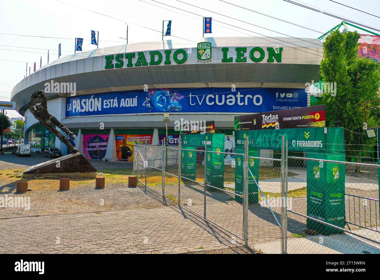 León stadium, Club León soccer stadium, aerial view of the city of León ...