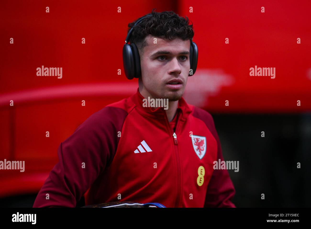 Neco Williams of Wales arrives ahead of the International Friendly ...