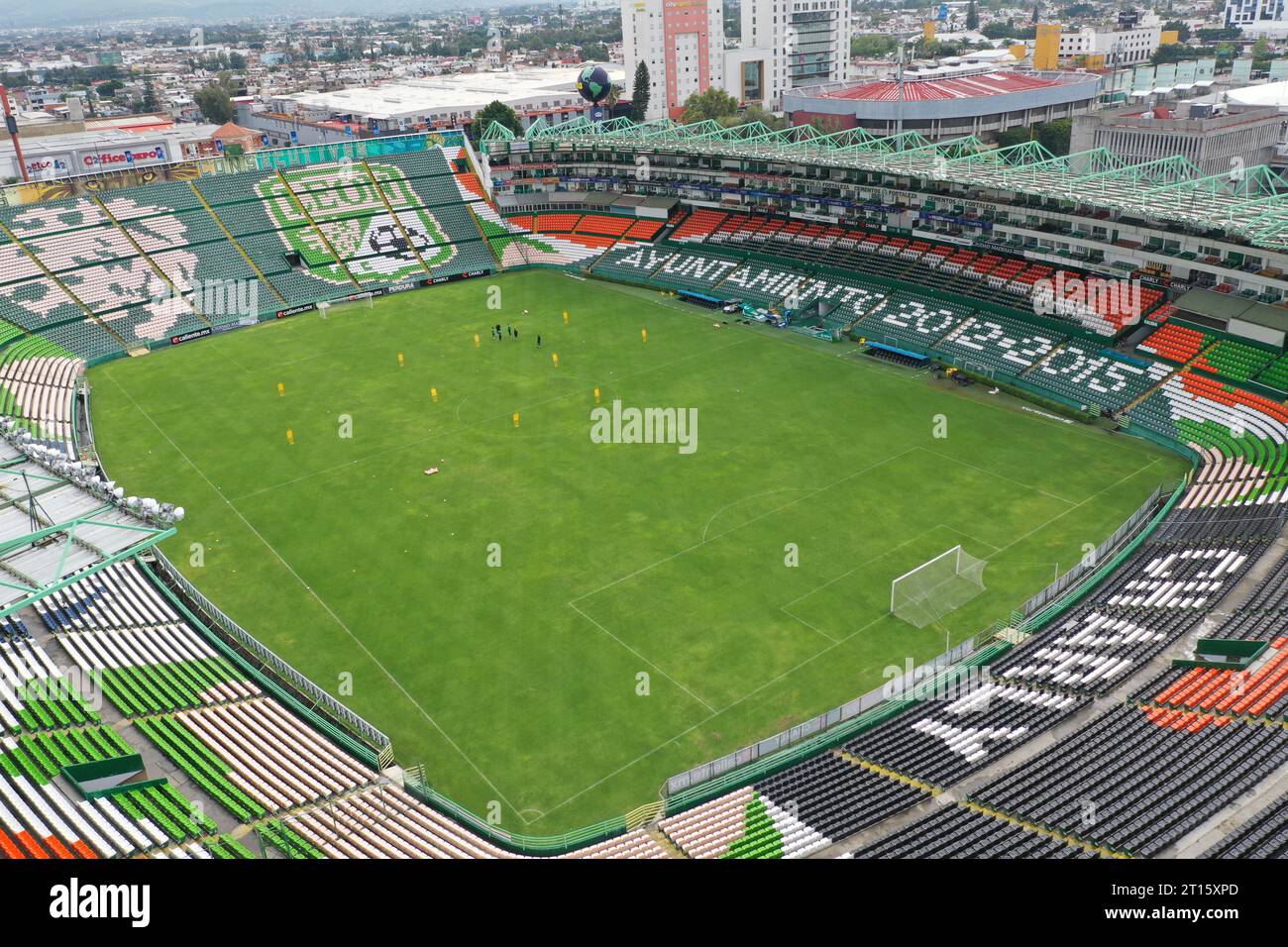 León stadium, Club León soccer stadium, aerial view of the city of León ...