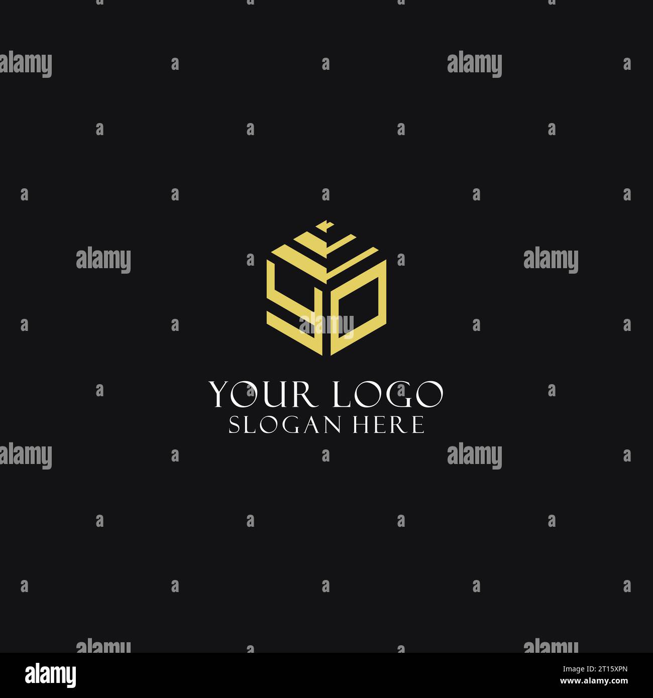YO initial monogram with hexagon shape logo, creative geometric logo ...