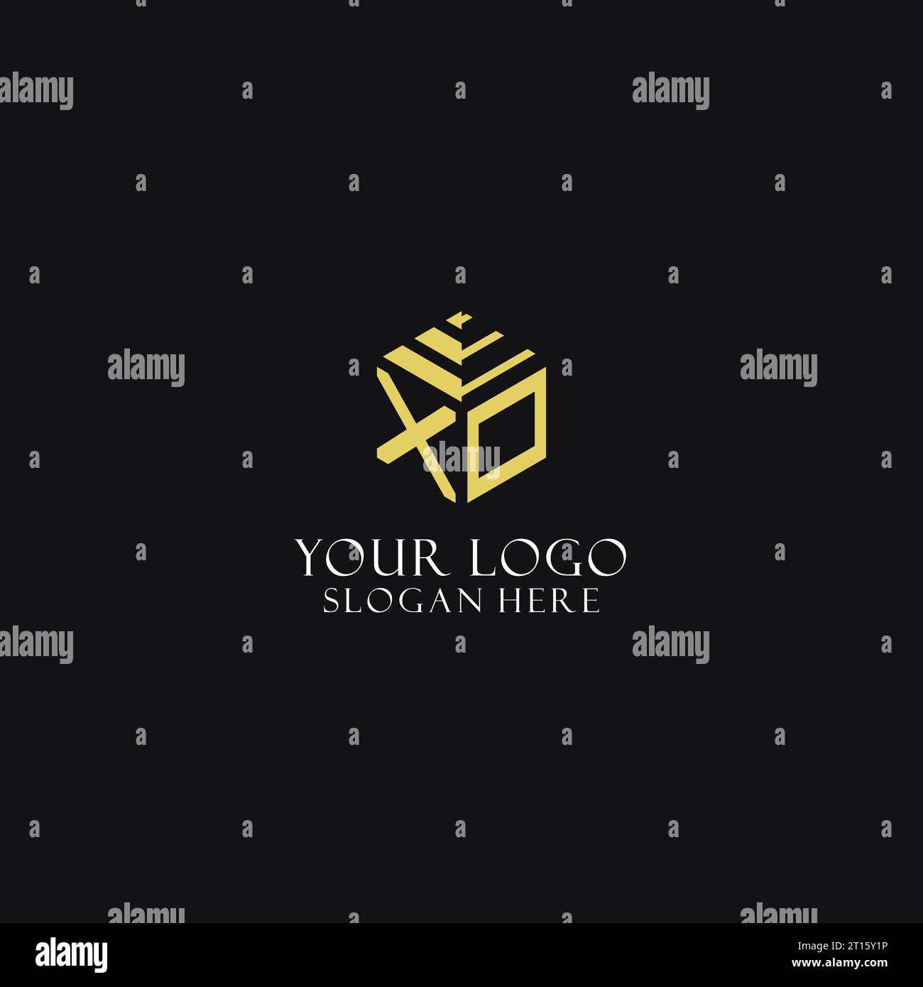 XO initial monogram with hexagon shape logo, creative geometric logo ...