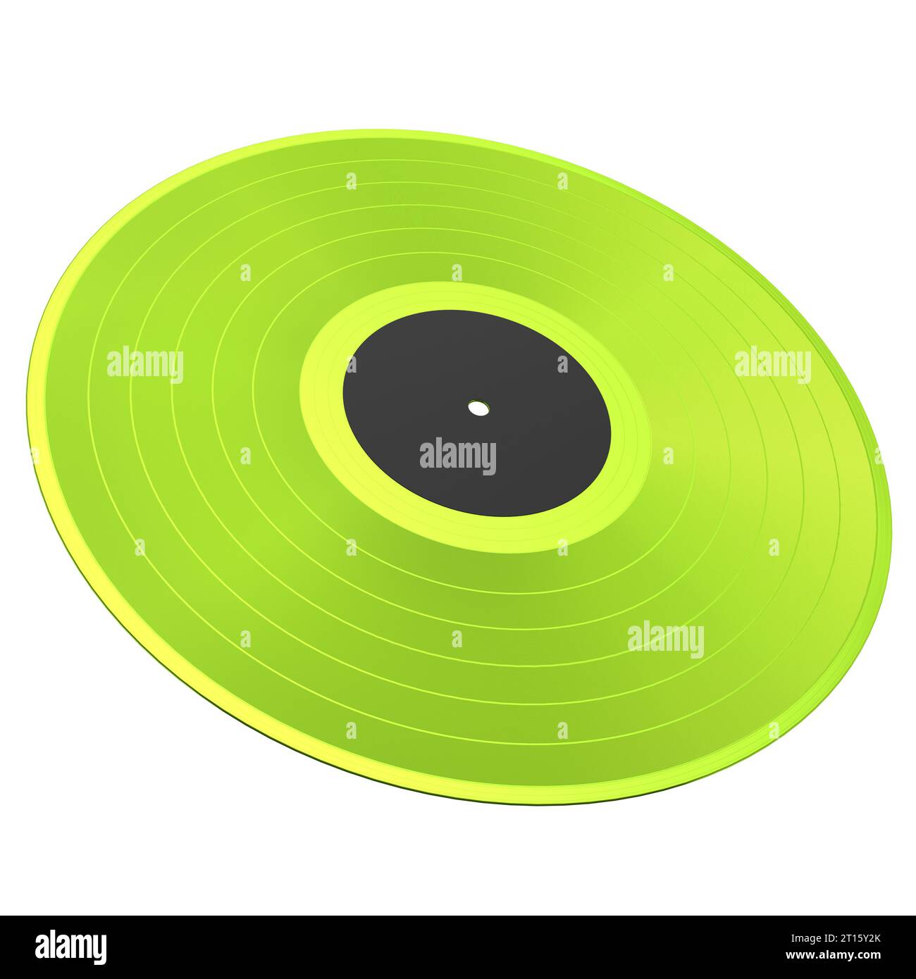 Black vinyl LP record with label isolated on white background. 3d ...