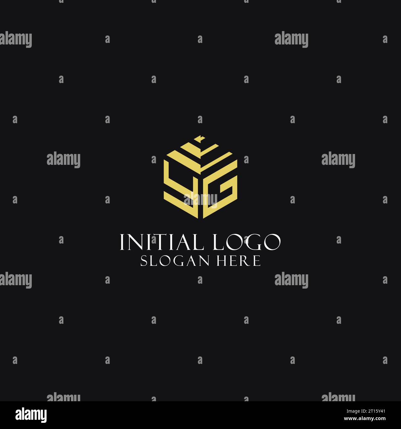 YG initial monogram with hexagon shape logo, creative geometric logo ...