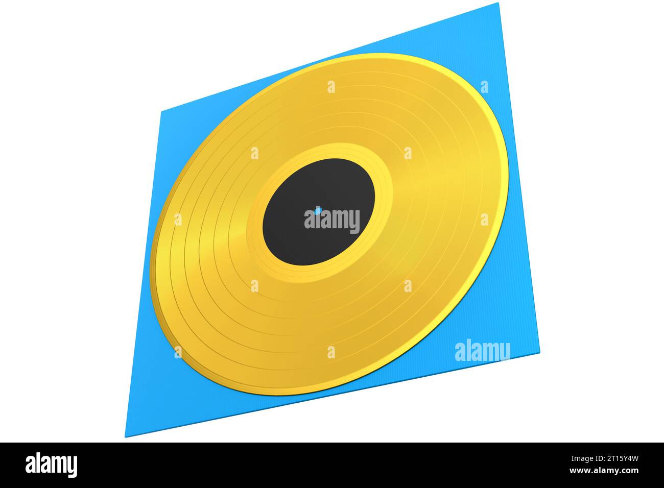 Black vinyl LP record with cover isolated on white background. 3d ...