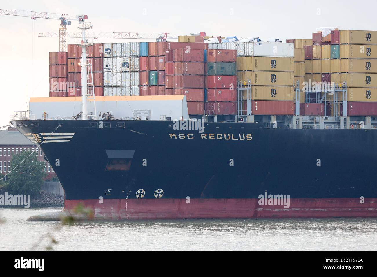 Hamburg, Germany. 11th Oct, 2023. The container ship "MSC Regulus" is ...