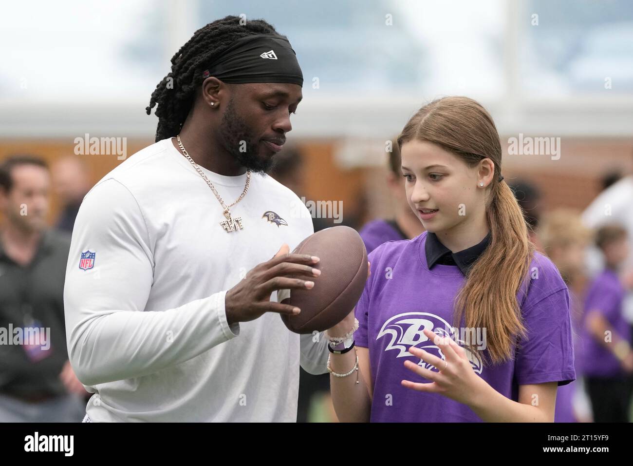 Baltimore Ravens running back Melvin Gordon III, demonstrates his skill ...