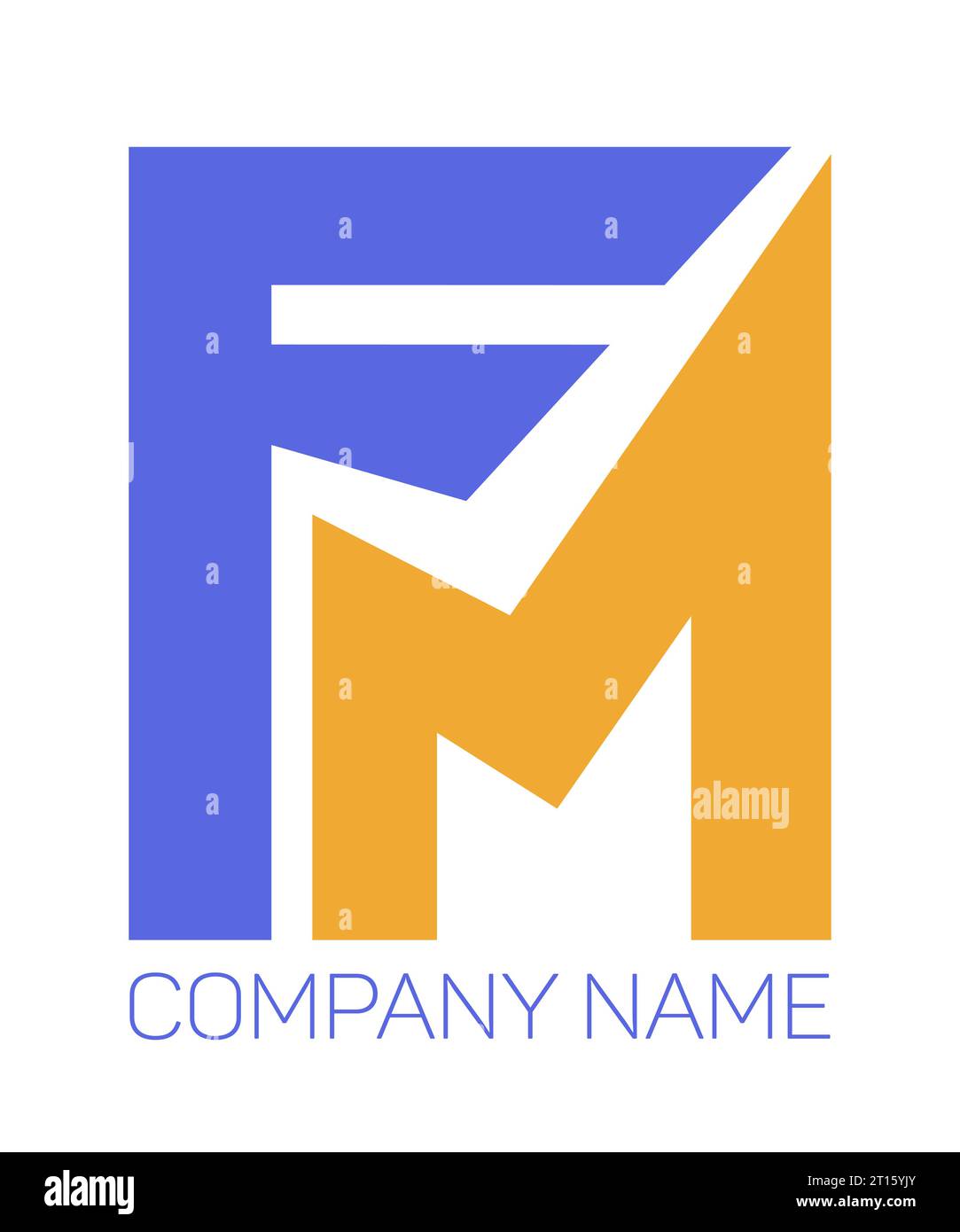 Logo of the letters F and M. Dynamic design. Violet - yellow ...