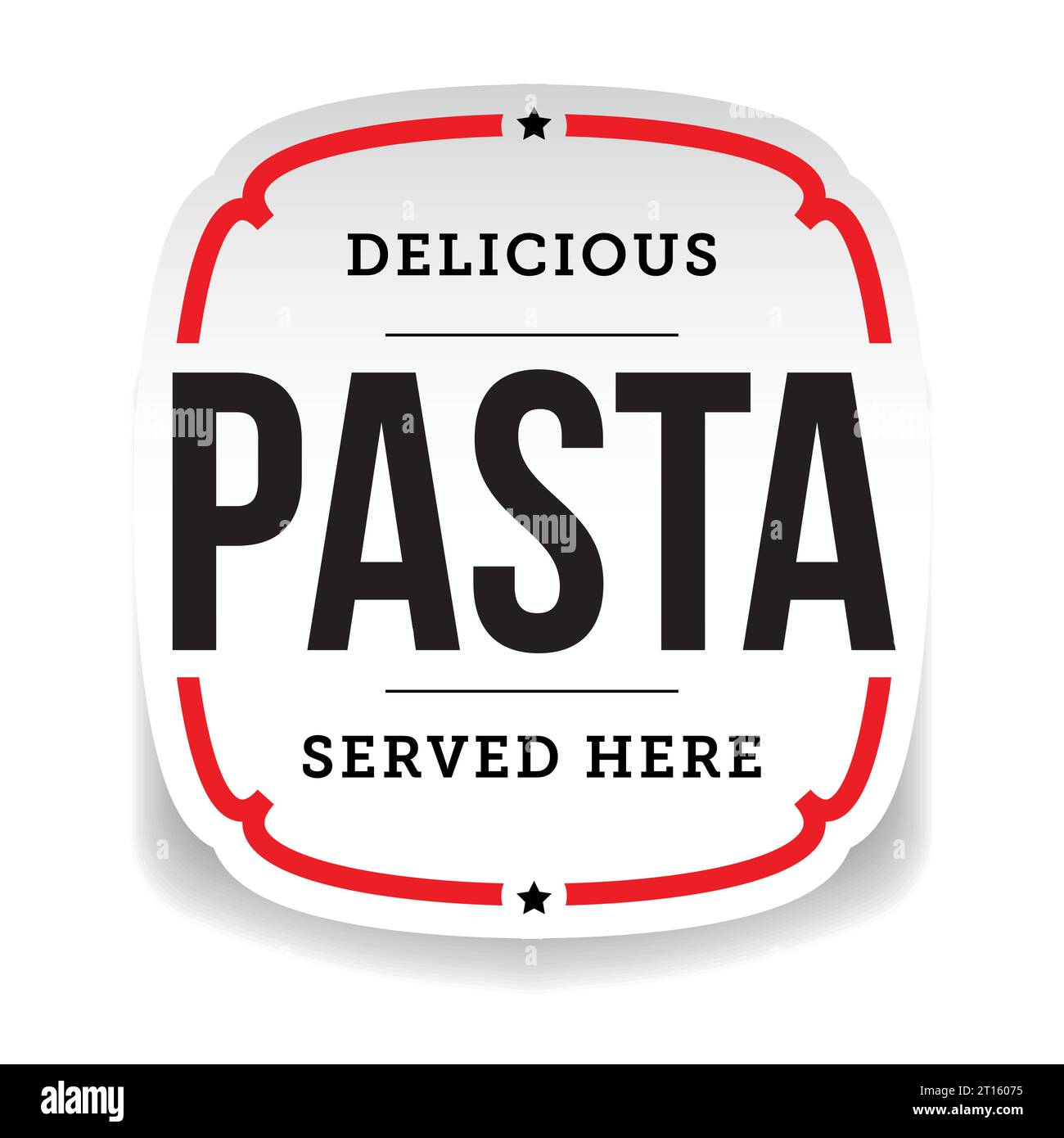 Delicious Pasta Served here vintage label Stock Vector Image & Art - Alamy