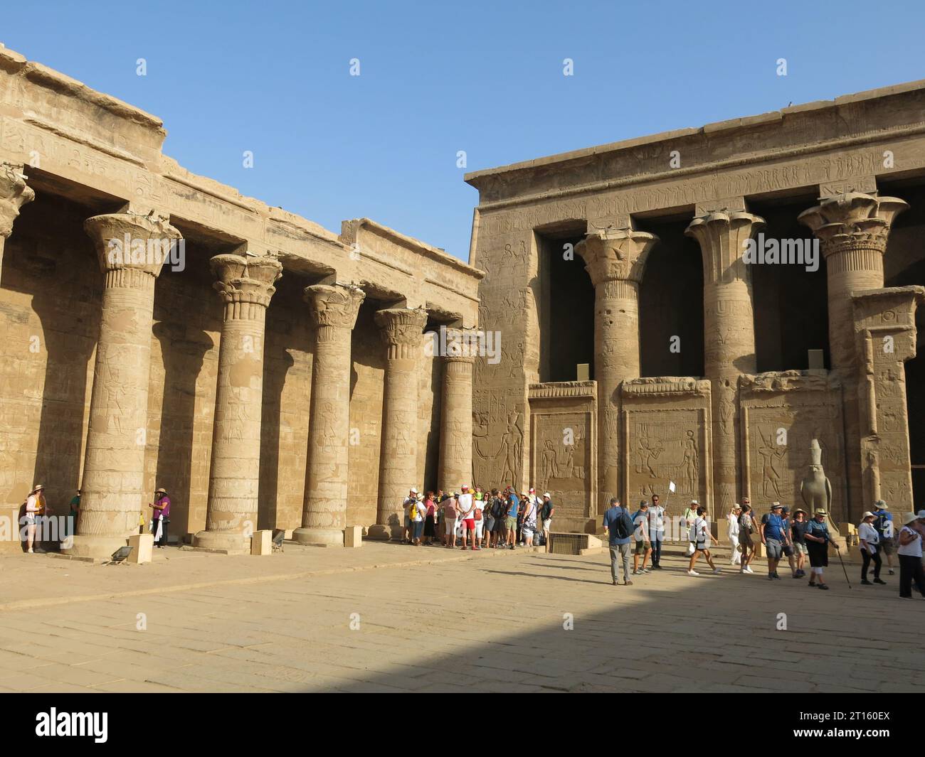 Edfu Temple, Ancient Egypt: the scale of the courtyard columns is in ...