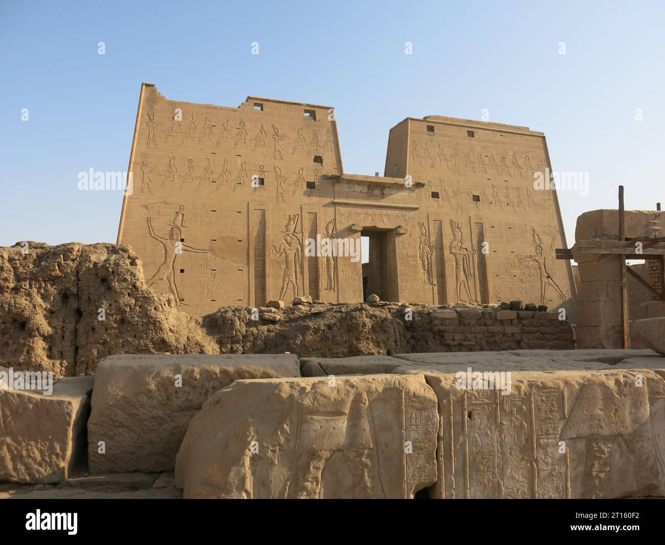 The Temple of Edfu from the Hellinistic period of Ancient Egypt is one ...