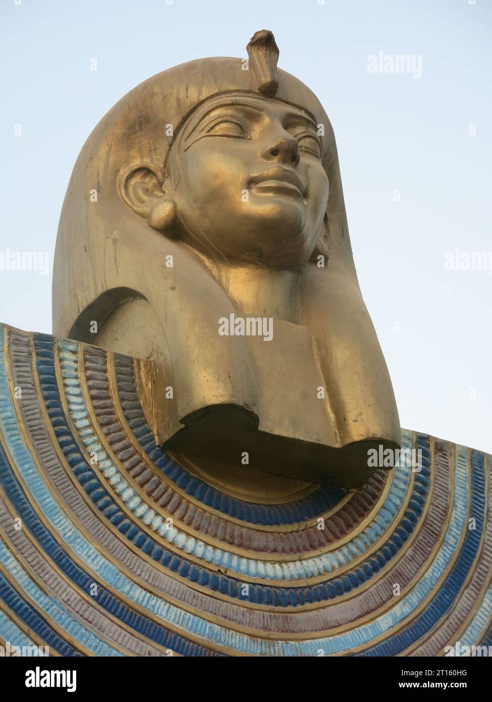 Iconic images of Ancient Egypt: close-up of the head on the golden ...
