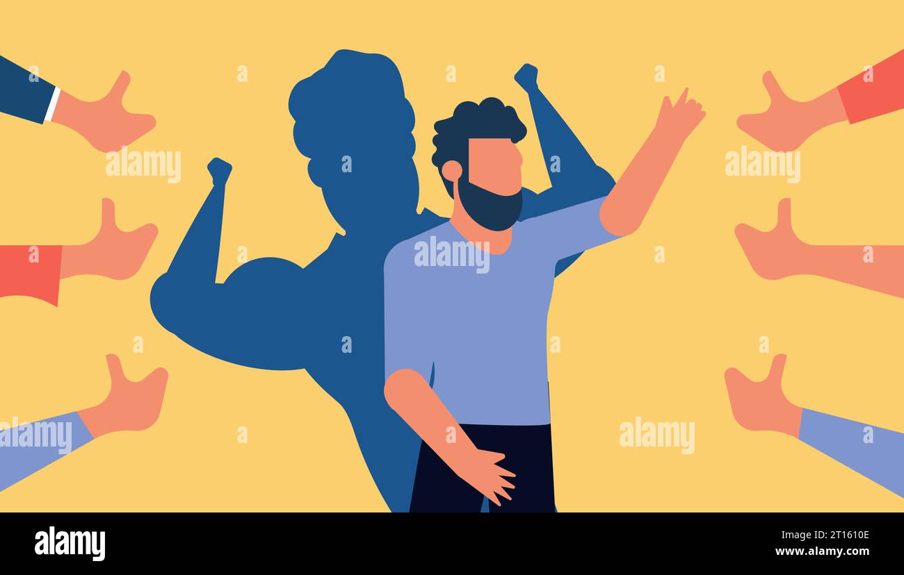 Public approval people person vector illustration concept. Hand accept ...