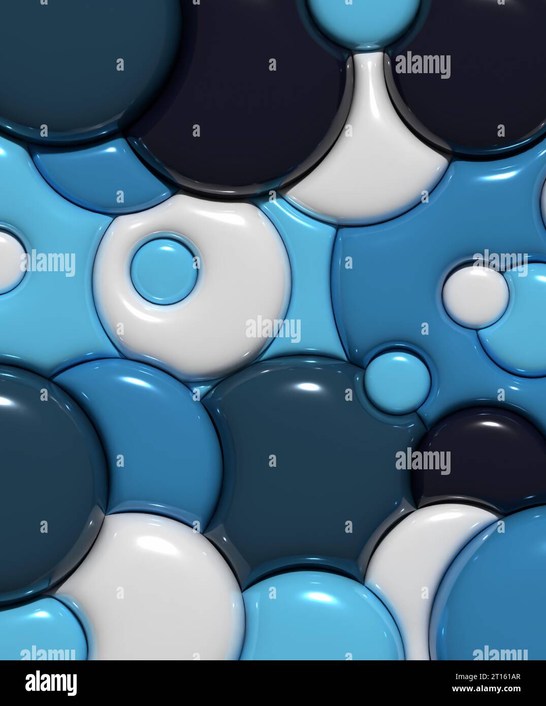 Background with circles, inflated shapes. 3d rendering illustration ...