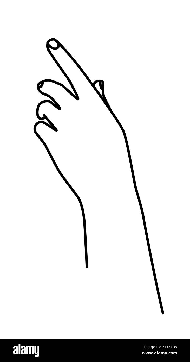 Hand drawn outline lineart hand gesture doodle. Thin line style vector ...