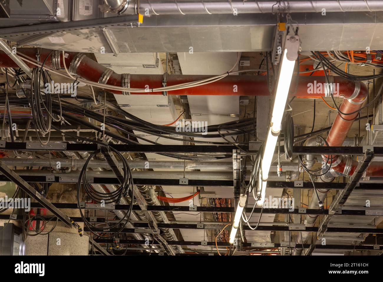 Subway station with new construction and renovation of the cable ...