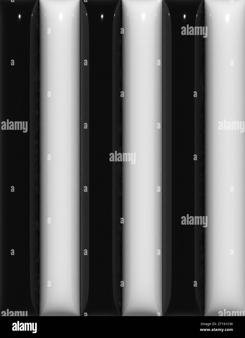 Black and white stripes alternating stripes, 3D rendering illustration ...