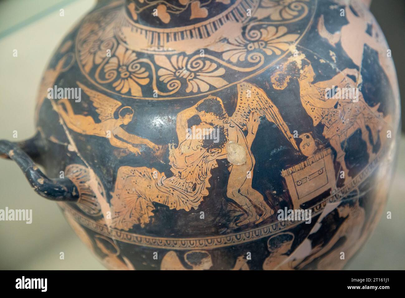 Ancient greek vase in Syracuse museum, horizontal view Stock Photo - Alamy