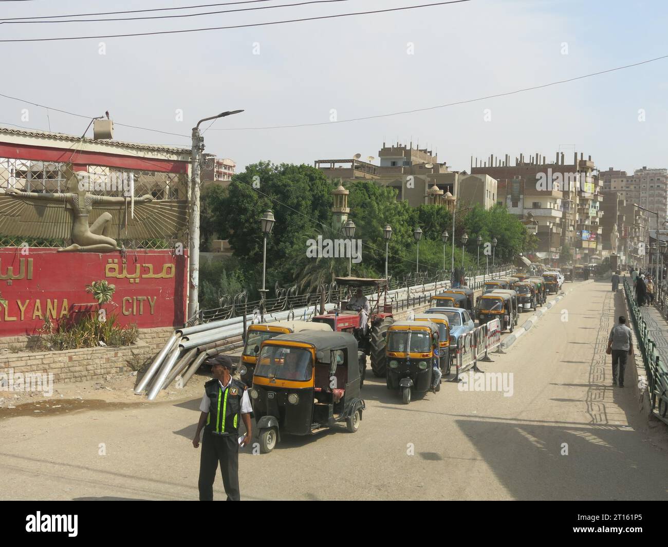 A street scene in the Egyptian city of El Balyana in Upper Egypt with ...