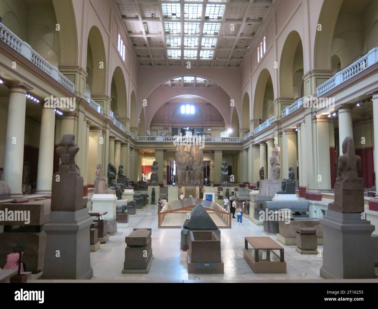 Interior of one of the ground floor halls of the historic Egyptian ...