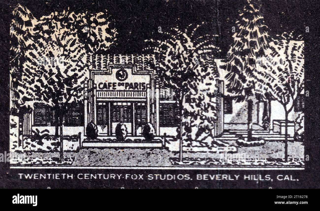 Cafe de Paris, 20th Century Fox Studios, Beverly Hills, California - US ...