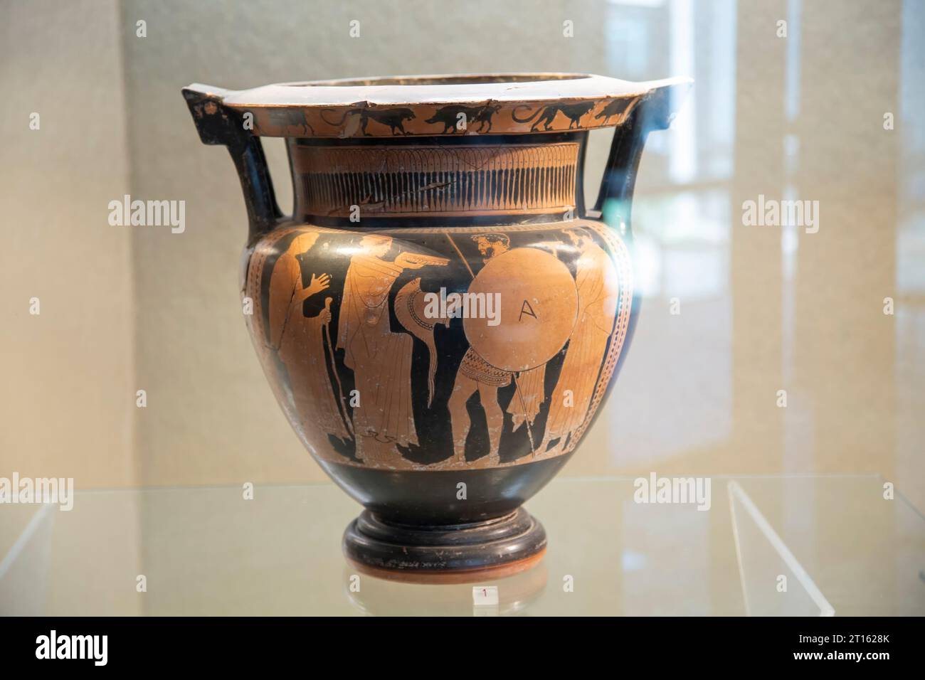 Ancient greek vase in Syracuse museum, horizontal view Stock Photo - Alamy