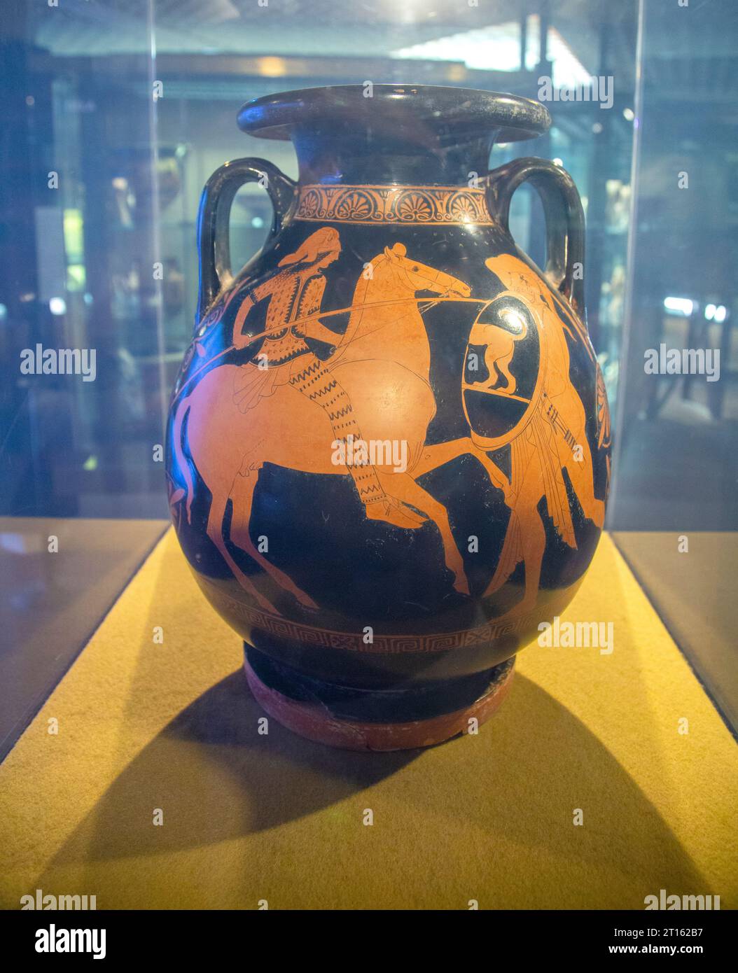 Ancient greek vase in Syracuse museum, horizontal view Stock Photo - Alamy