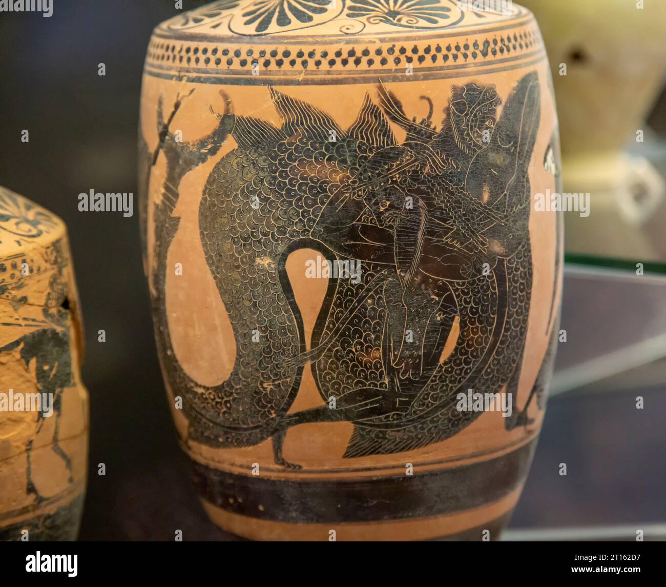 Ancient greek vase in Syracuse museum, horizontal view Stock Photo - Alamy