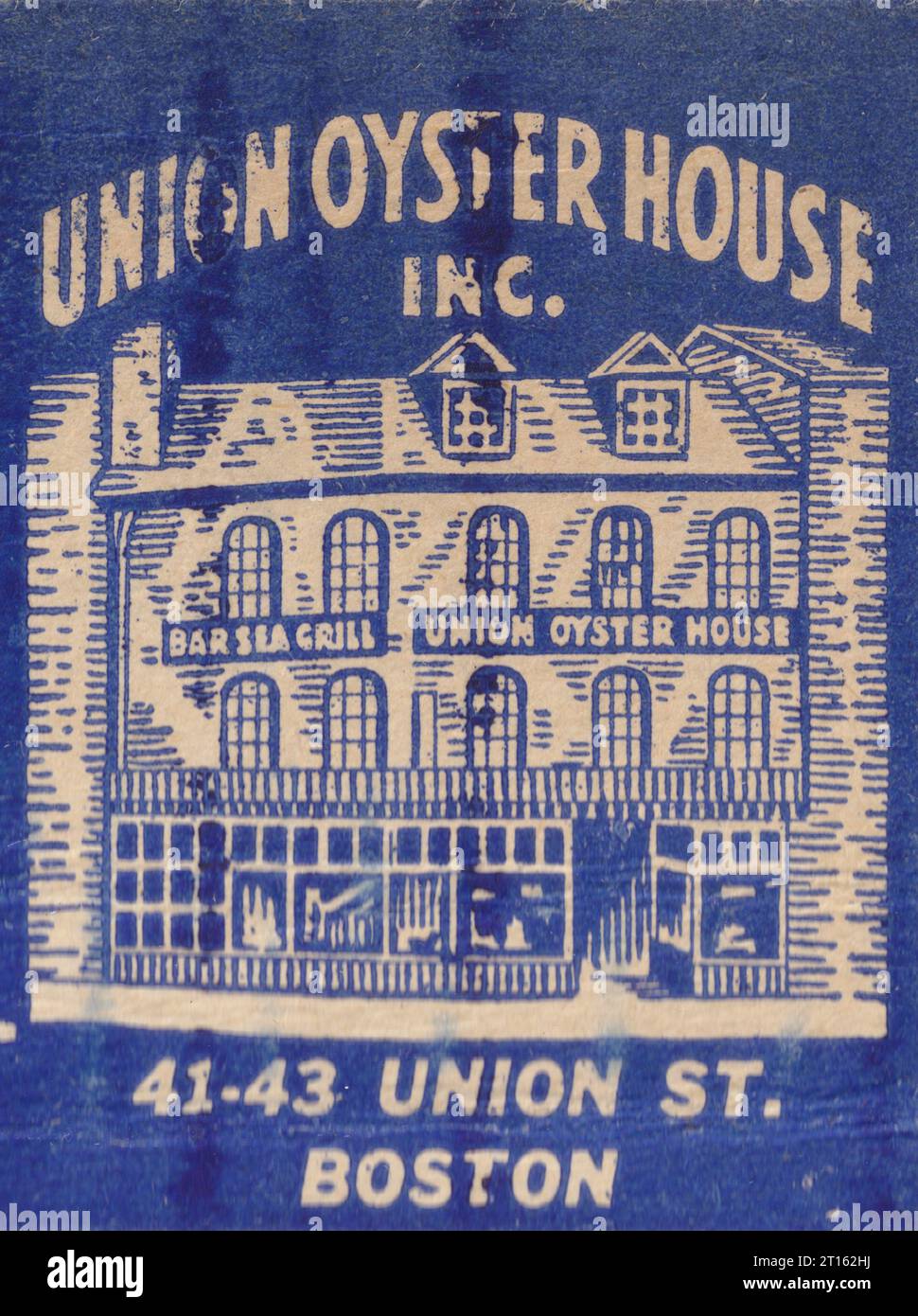 Union Oyster House, 41-43 Union Street, Boston - US Matchbook 1940s ...