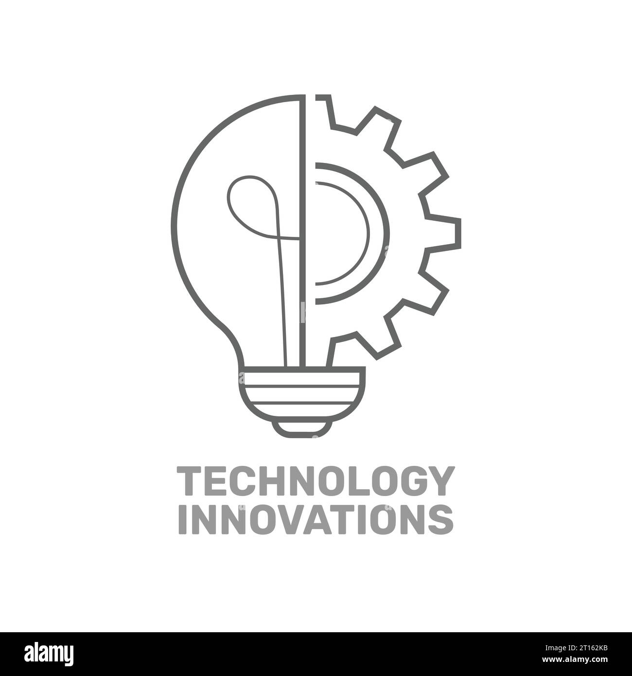 Vector innovation icon. Light bulb and wheel cog inside. Premium quality graphic design element ...