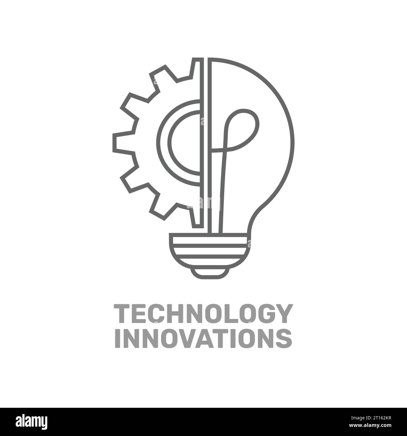 Vector innovation icon. Light bulb and cog inside. Premium quality graphic design element ...