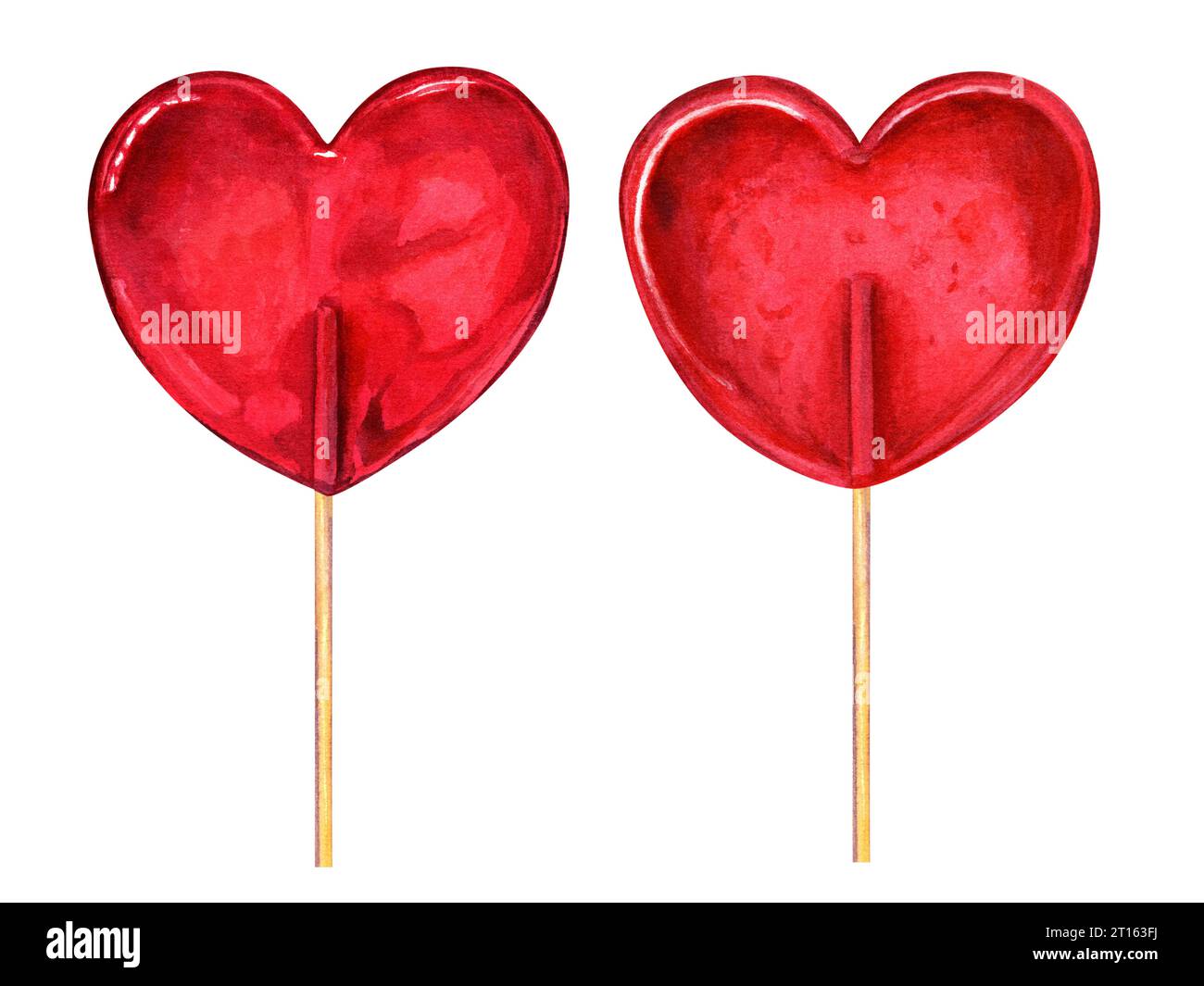 Transparent red caramel in the shape of heart Set of candies, bonbons ...