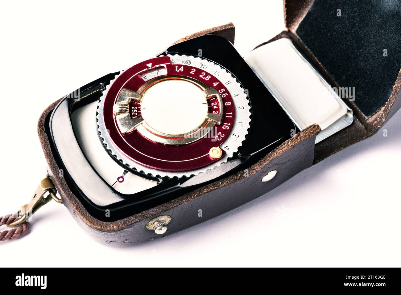 Old vintage photo exposure meter isolated white Stock Photo - Alamy