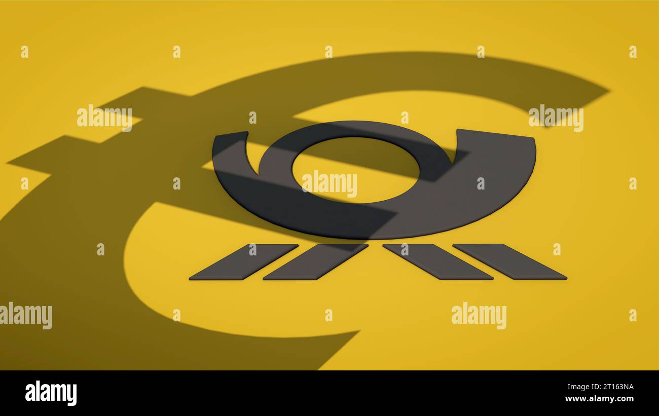 The logo of Deutsche Post with euro sign Stock Photo - Alamy