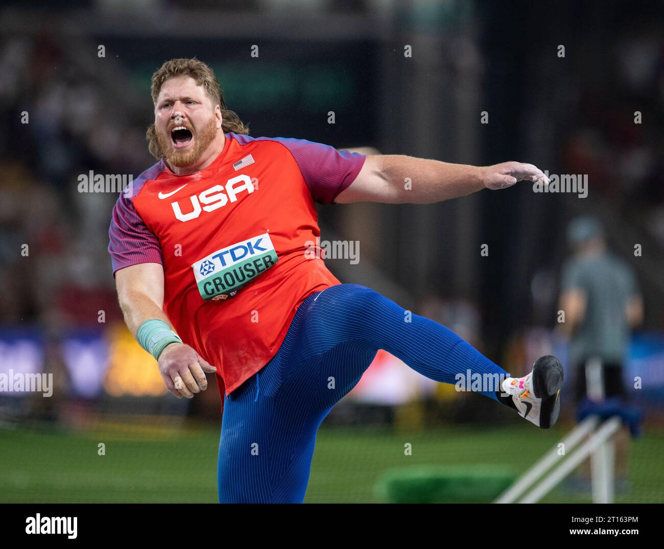 Ryan Crouser of the USA celebrates after winning the men’s shot put ...