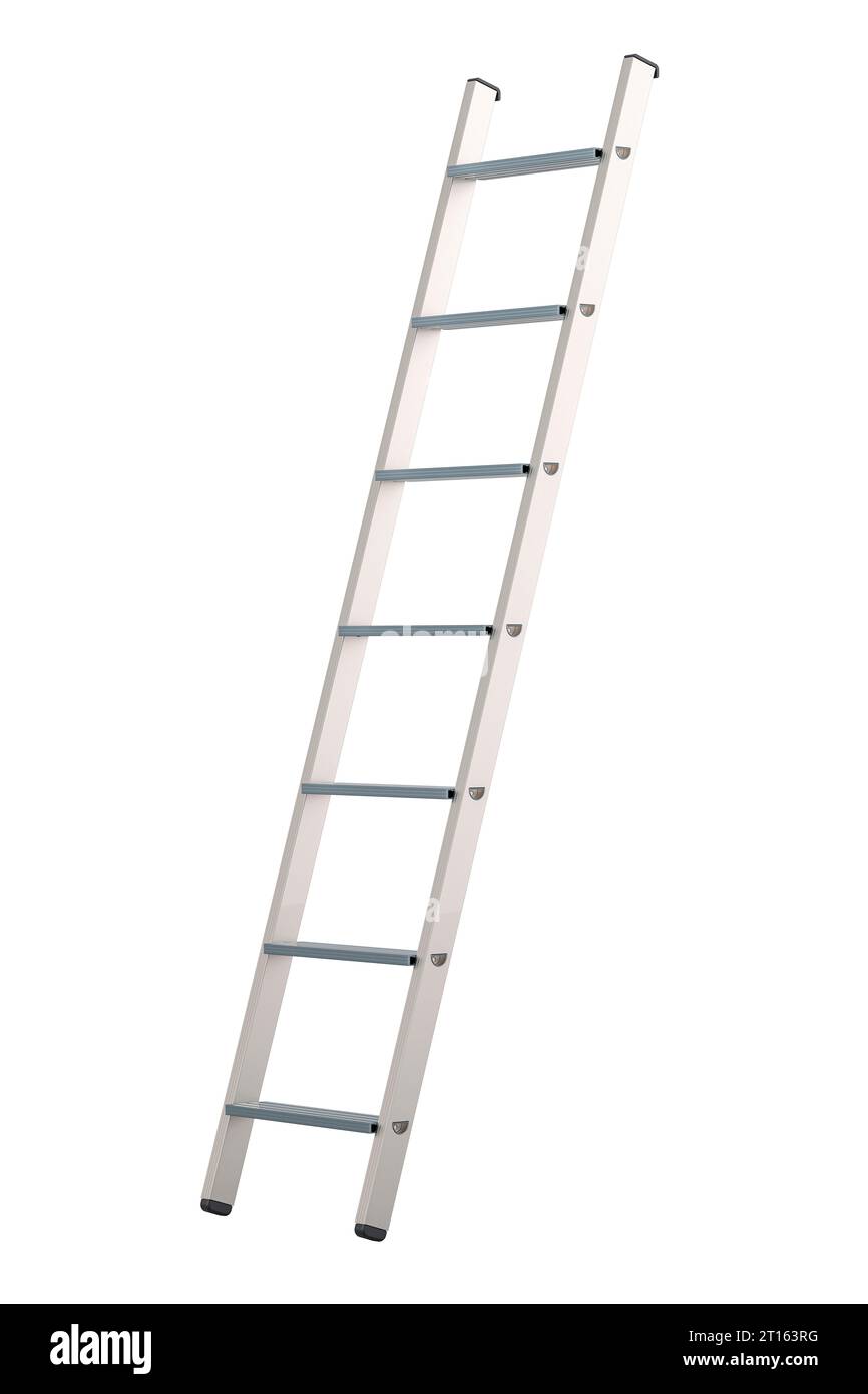 Aluminium Single Ladder, 3D rendering isolated on white background ...